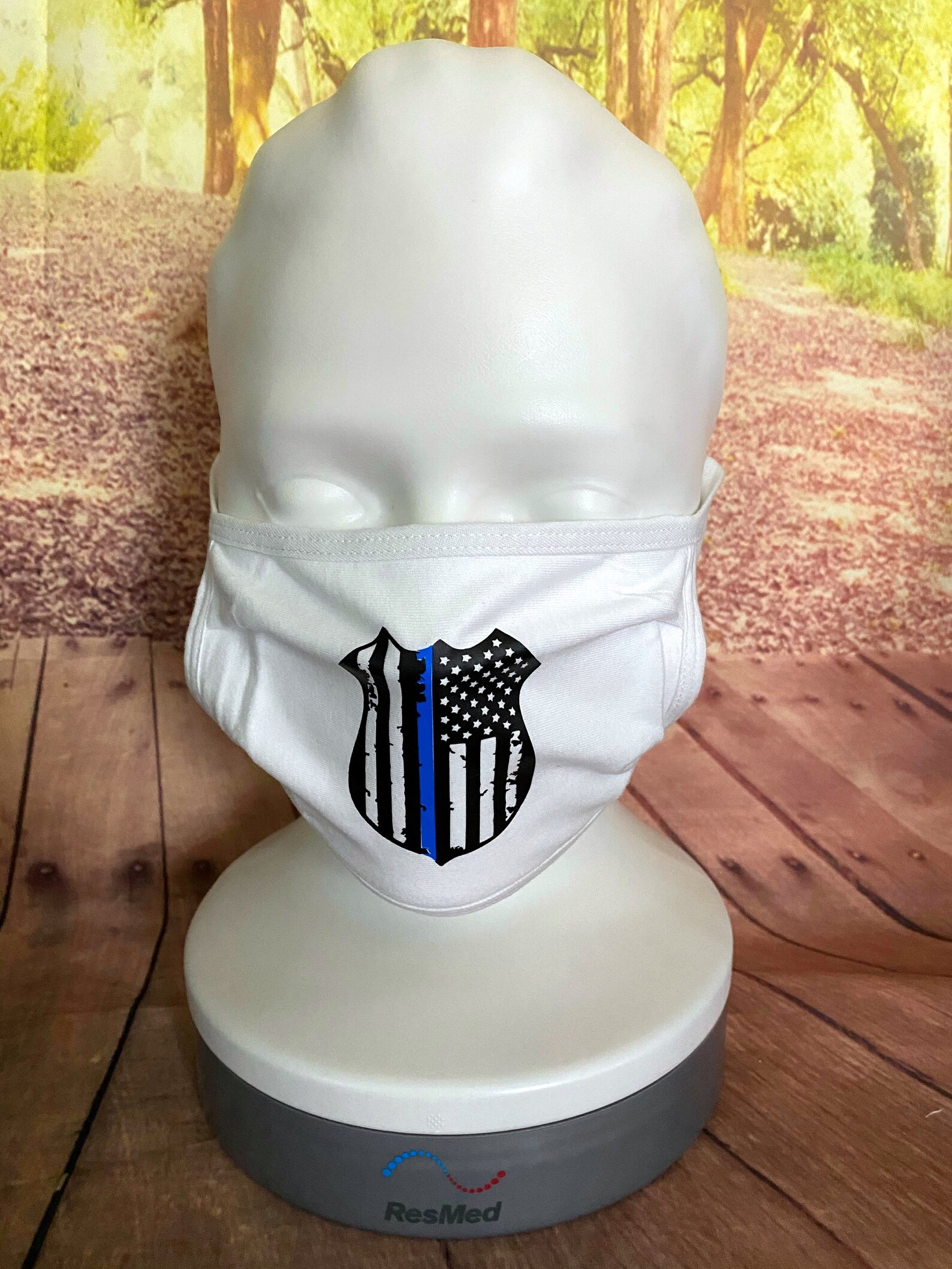 Police Blue line face mask free shipping in US only | Etsy