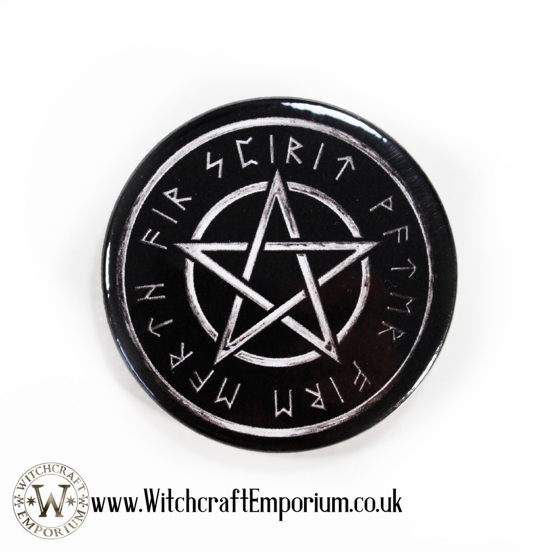Pentagram Runes Badge Pin Art Statement Design Jewellery - Etsy