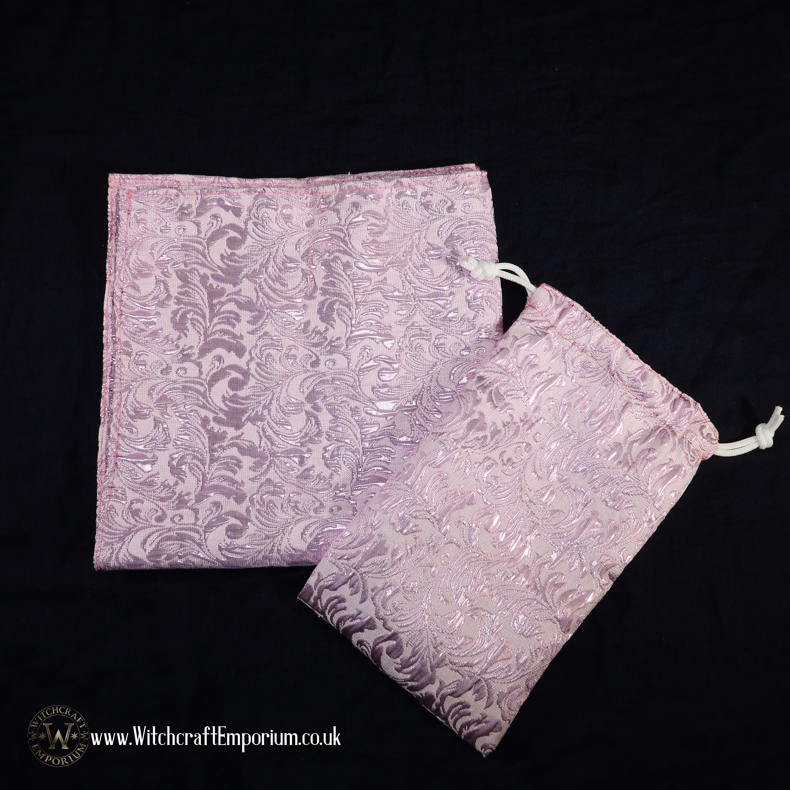 Pink Roses Brocade Tarot Pouch Altar Cloth Divination Ritual Magic ...