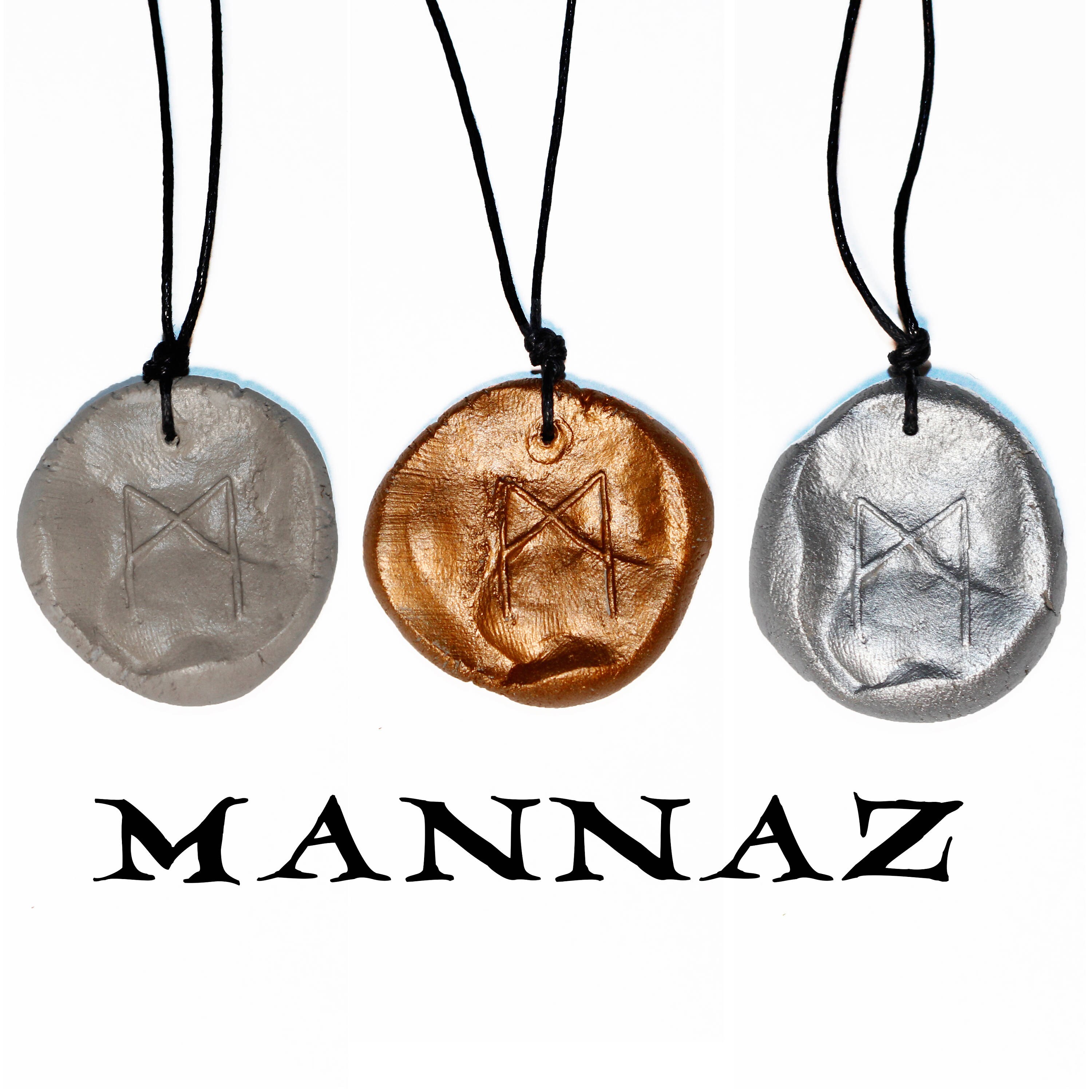 Mannaz Rune Medallion Talisman Viking Norse Ritual Necklace | Etsy