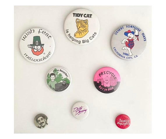 80s Buttons Vintage 1980s Pins Classic Accessory Gift Tourist - Etsy