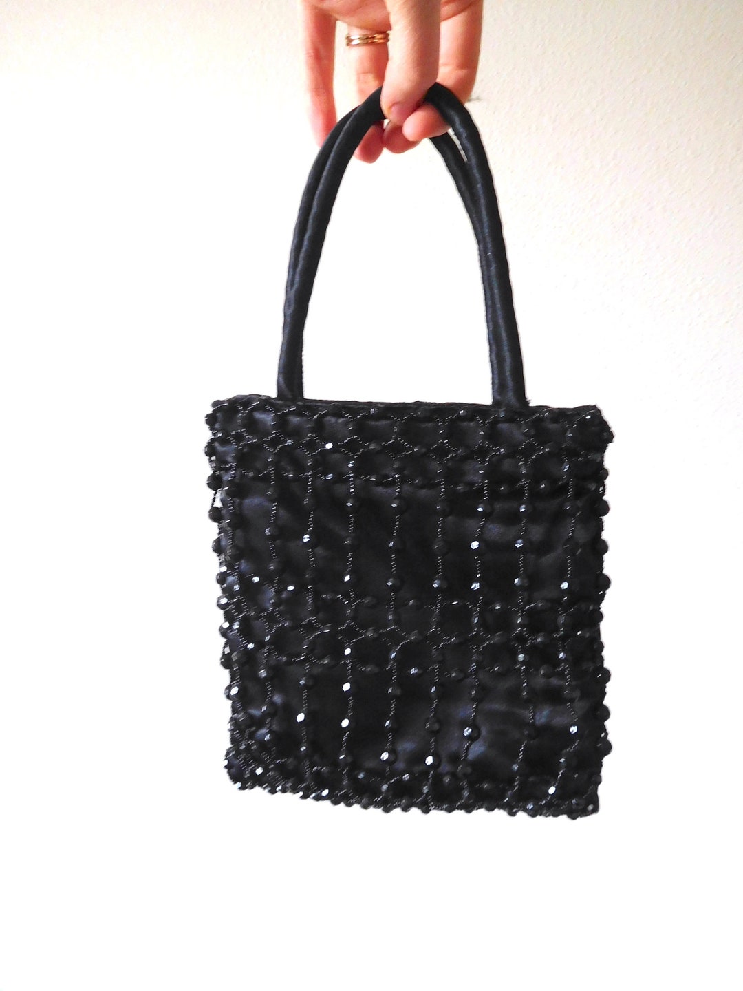 90s Beaded Mini Bag Vintage 1990s 90s Top Handle Purse Shiny - Etsy