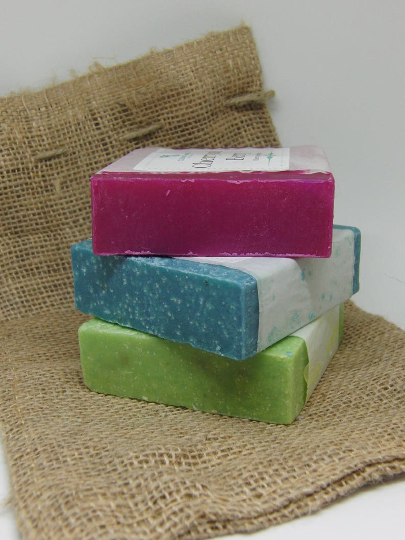 Any 3 Handmade Soaps by Clean & Happy in Burlap Gift Bag and - Etsy