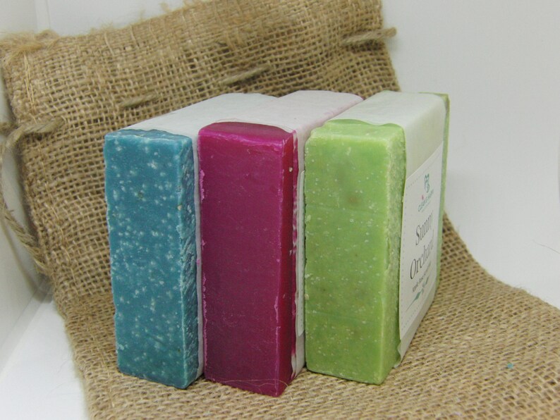 Any 3 Handmade Soaps by Clean & Happy in Burlap Gift Bag and Gift Tag ...