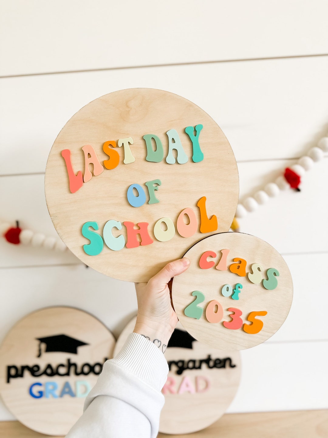 Class of Sign Graduation Sign Round Sign Mini School Grade Sign School ...