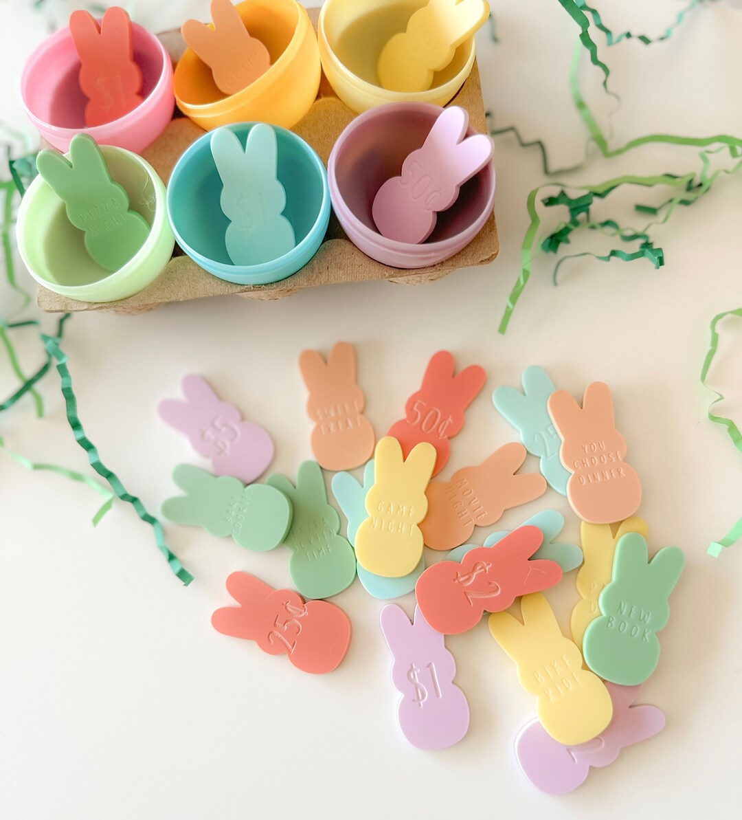 24 Easter Egg Hunt Tokens Easter Bunny Tokens - Etsy