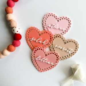 Scallop Heart Tag Heart Tag Valentine’s Basket Tags Valentine’s Day ...