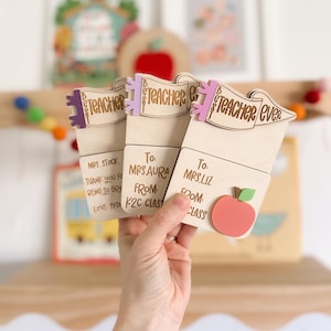 Personalized Teacher Gift Card Holder, Wood Appreciation Gift - Etsy