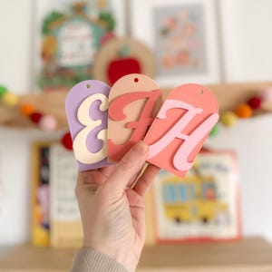 Stitched Letter Tag Bag Tag Acrylic Bag Tag Keychain - Etsy