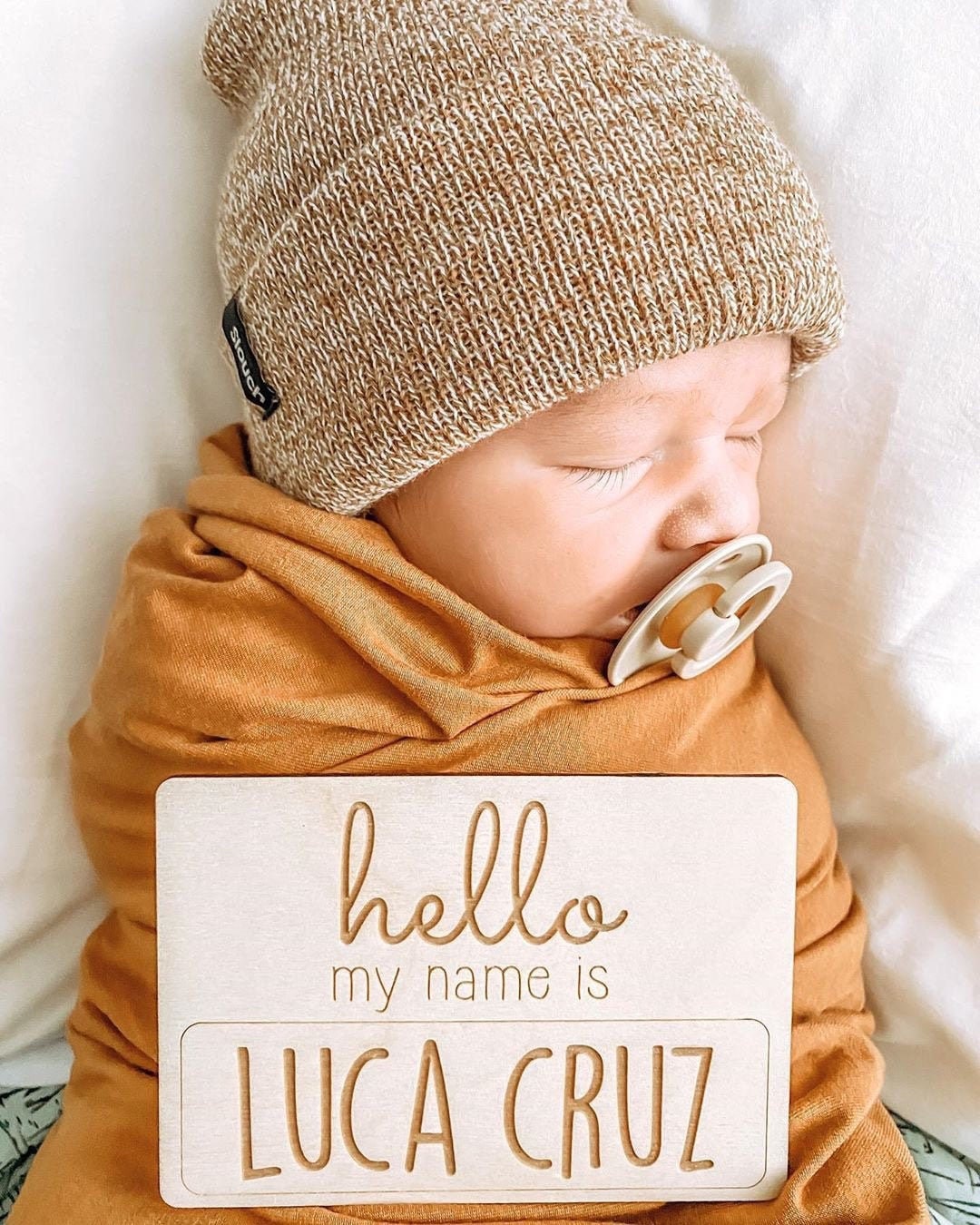 Hello My Name is Tag Hospital Sign Newborn Announcement Newborn Name ...
