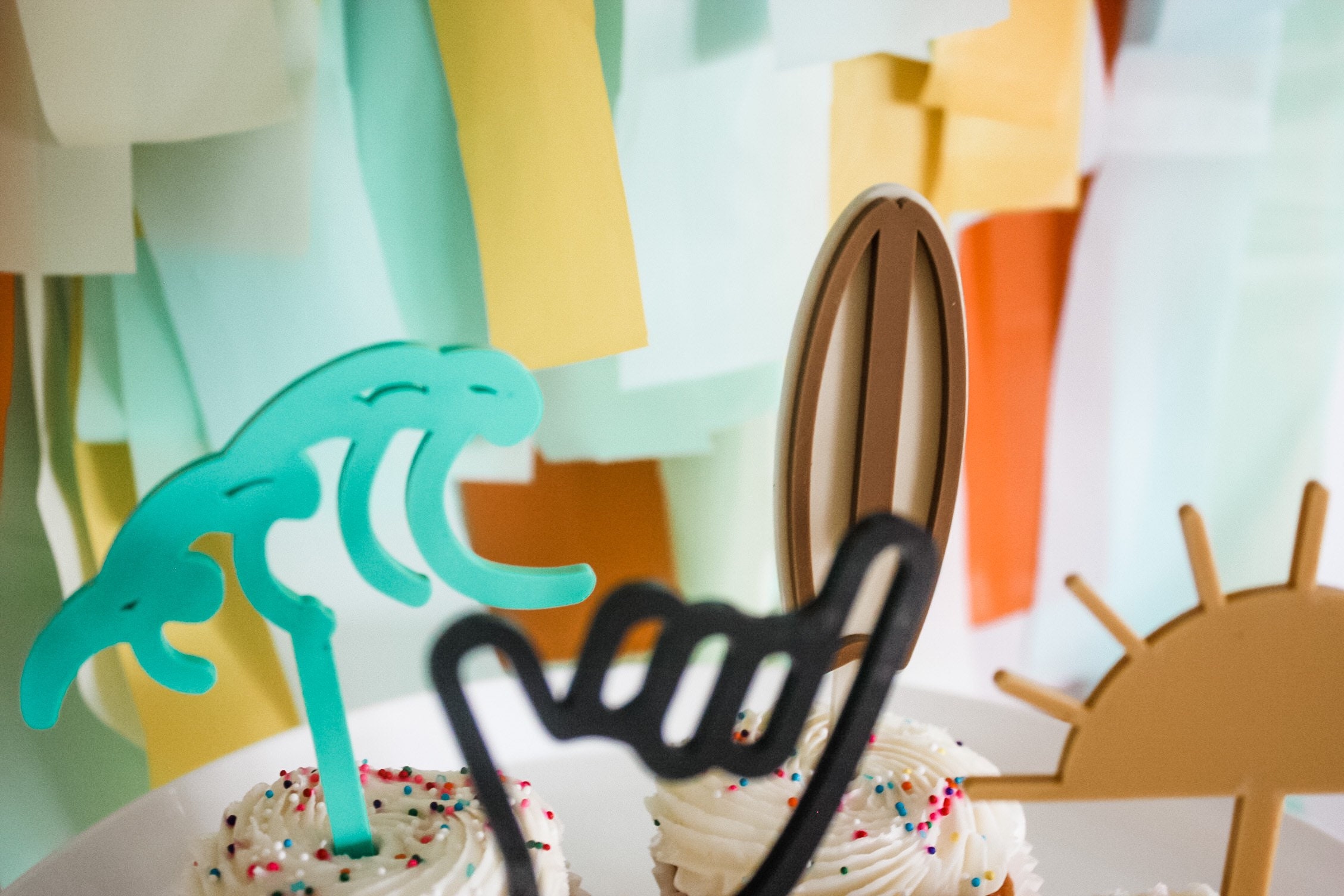 Surfs up Cupcake Toppers Surfer Cupcake Toppers Beach - Etsy