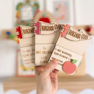 Personalized Teacher Gift Card Holder, Wood Appreciation Gift - Etsy