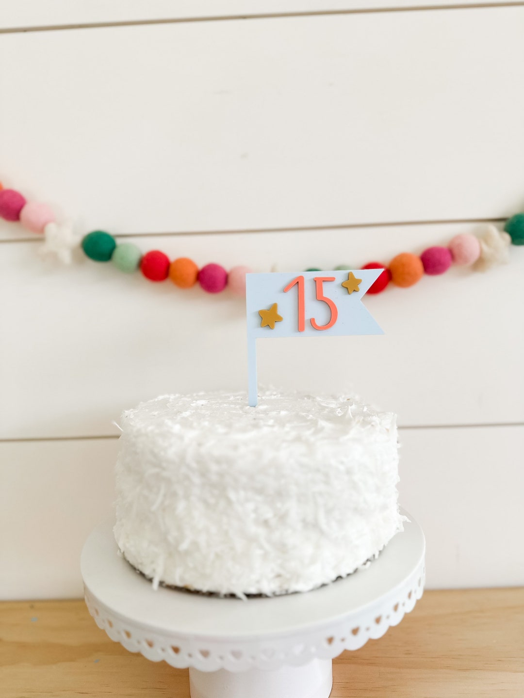 Number Flag Cake Topper Cake Topper First Birthday Party - Etsy