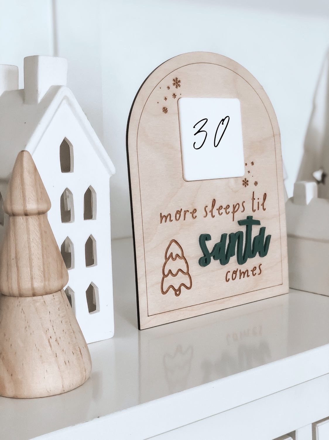 Christmas Countdown Santa Countdown Days Until Christmas Sign Sleeps ...