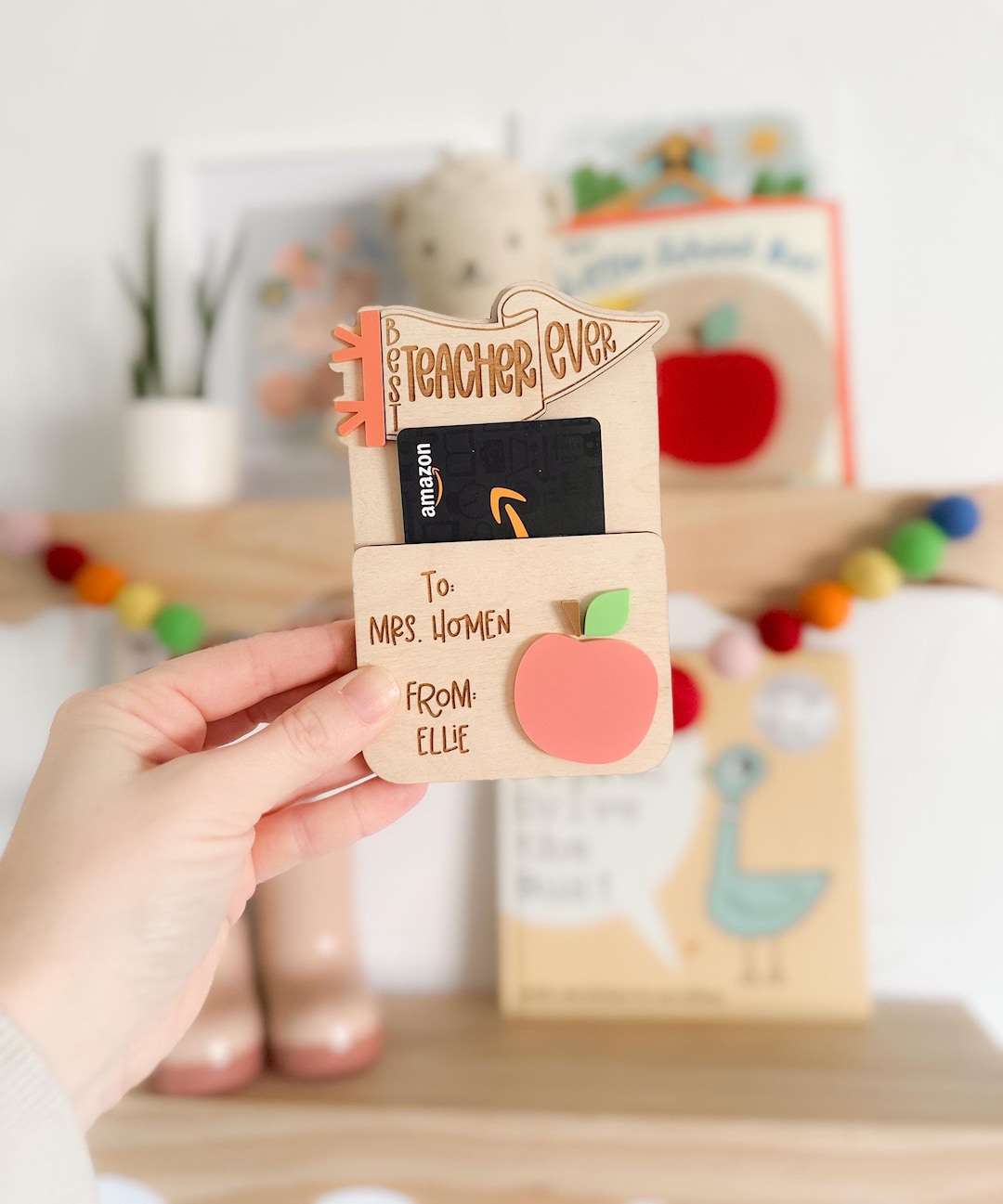 Personalized Teacher Gift Card Holder, Wood Appreciation Gift - Etsy