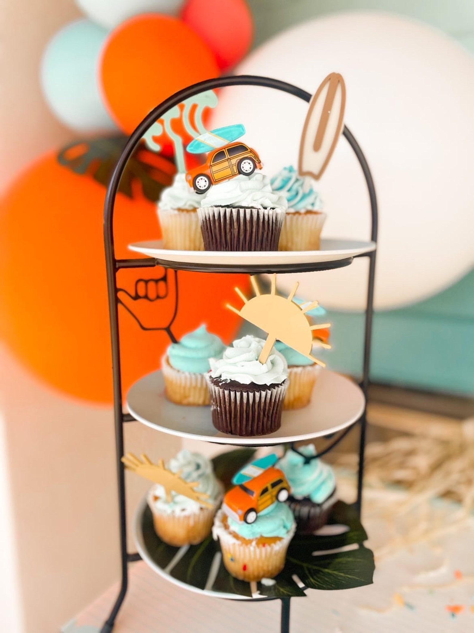 Surfs up Cupcake Toppers Surfer Cupcake Toppers Beach - Etsy