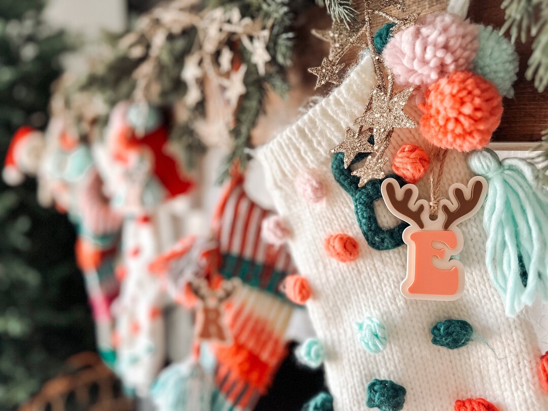 Personalized Stocking Tags Reindeer Ornaments Reindeer Tag Christmas ...