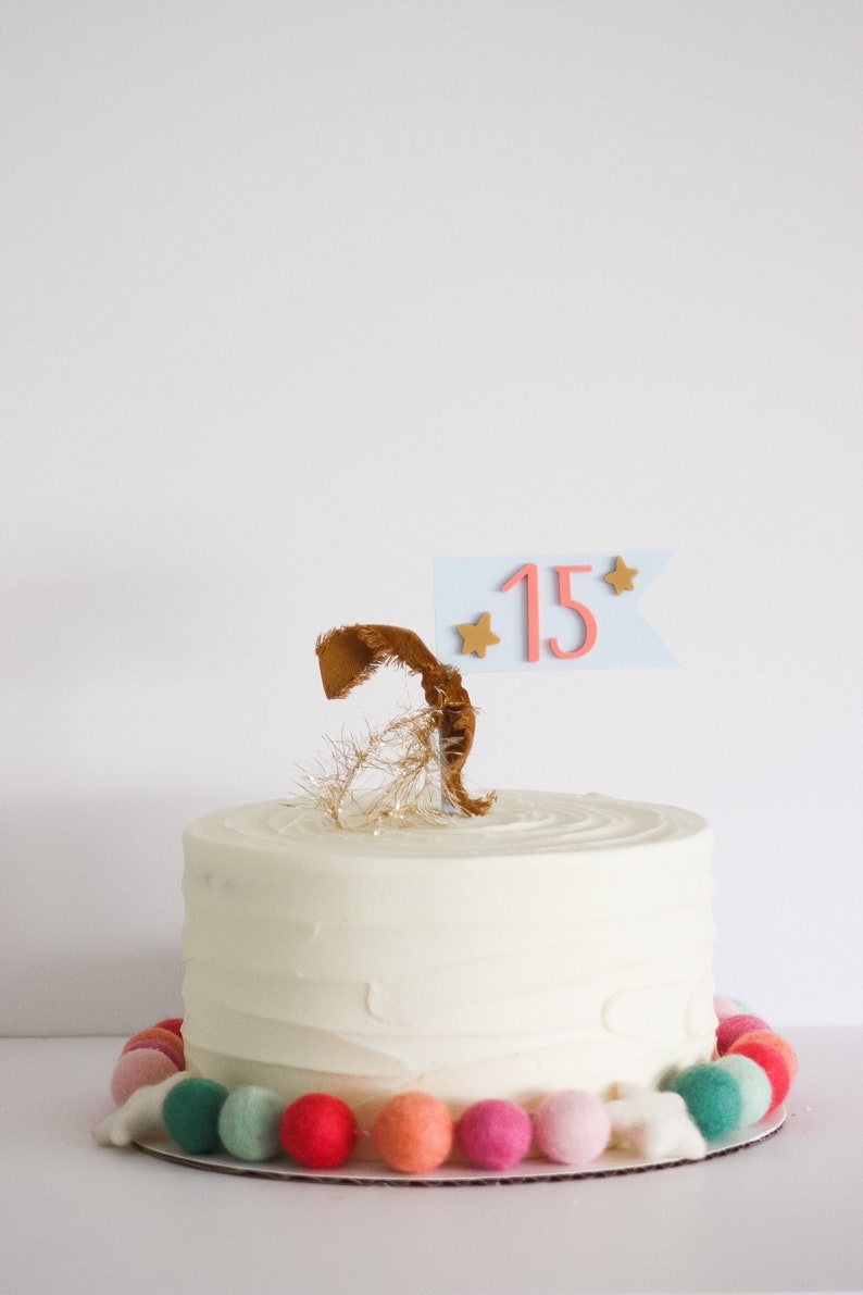Number Flag Cake Topper Cake Topper First Birthday Party - Etsy