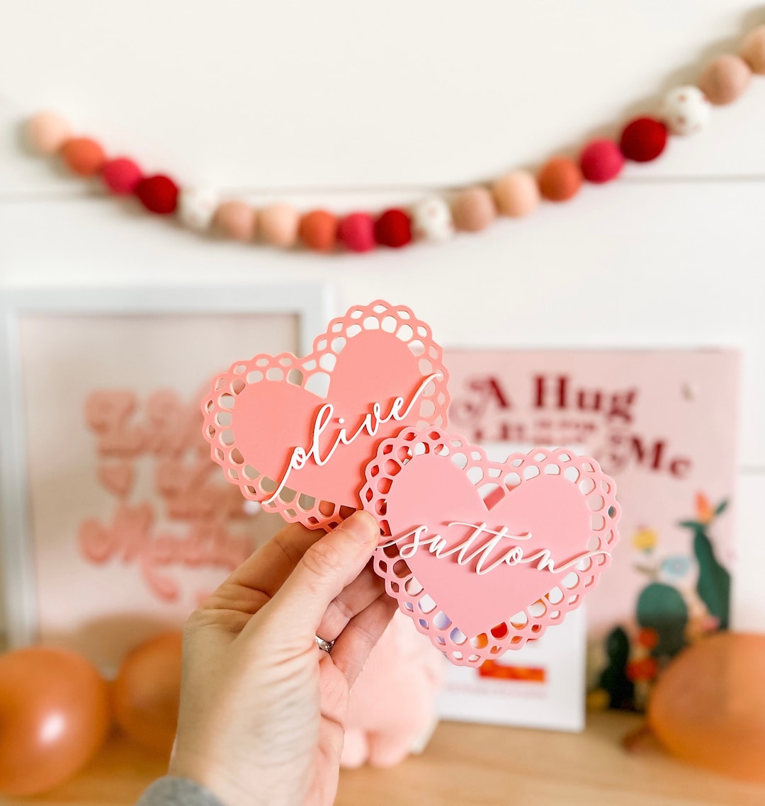 Scallop Heart Tag Heart Tag Valentine’s Basket Tags Valentine’s Day ...