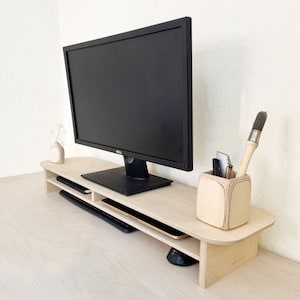 Birch Plywood Monitor Stand - Desk Shelf - Monitor Riser - Wood Monitor ...