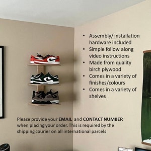 Floating Sneakers Shoes Display, Wooden Shelves, Birch Plywood Sneaker ...
