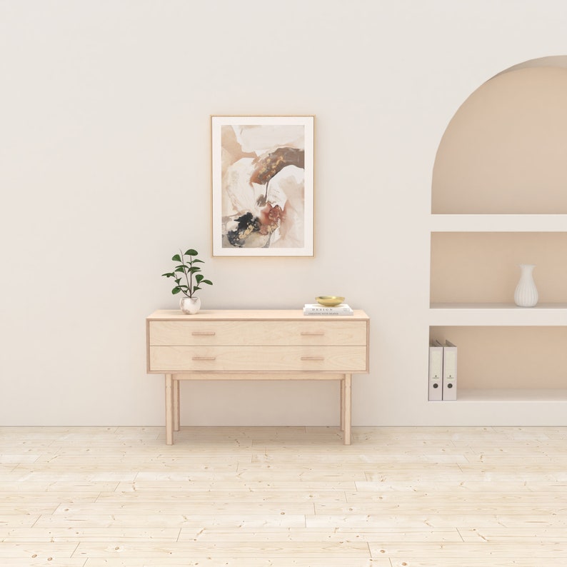 Wooden Console Table With Storage Drawers, Entryway Organiser, Hallway ...