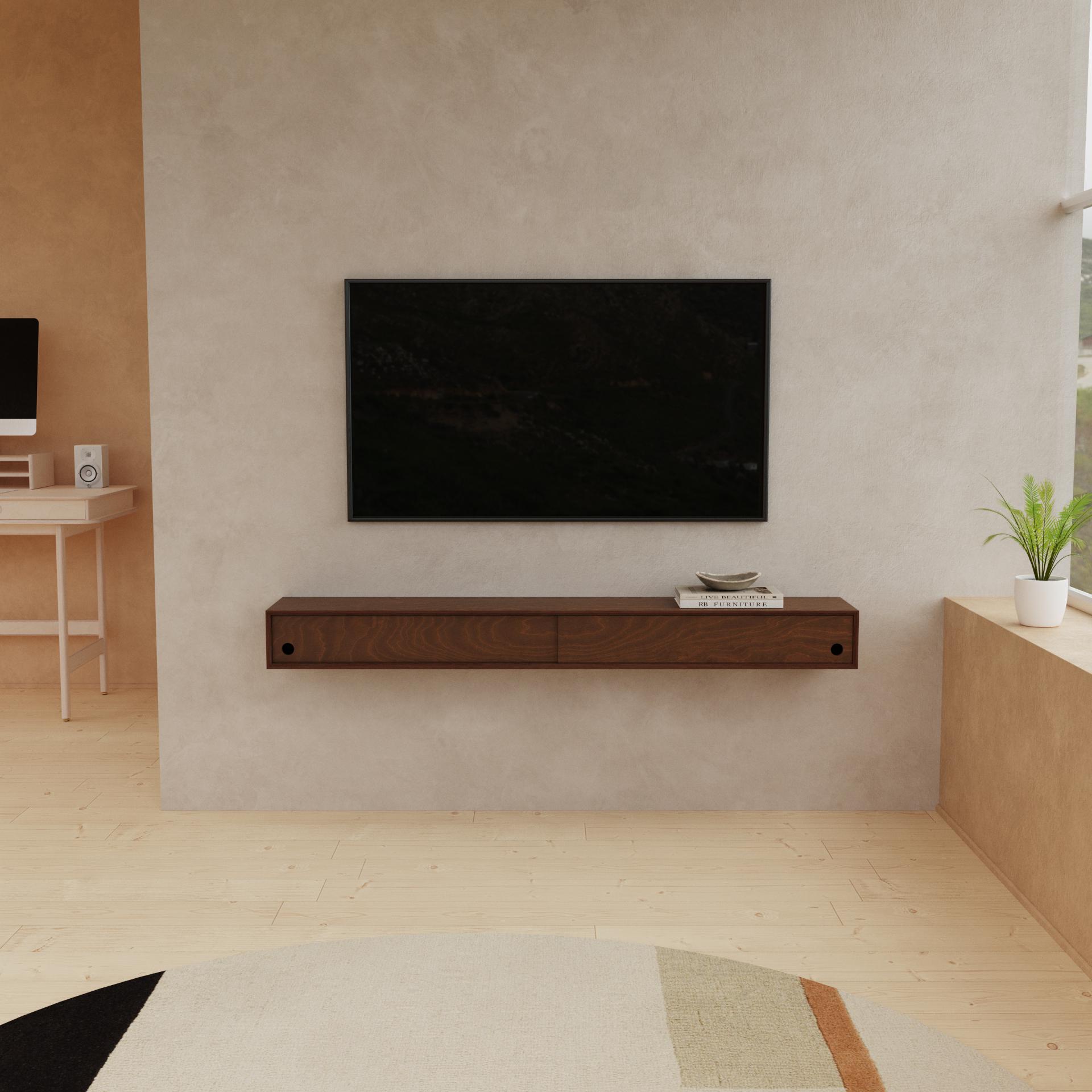 Minimalist Floating Console Table: Scandinavian Birch Handmade Wall ...