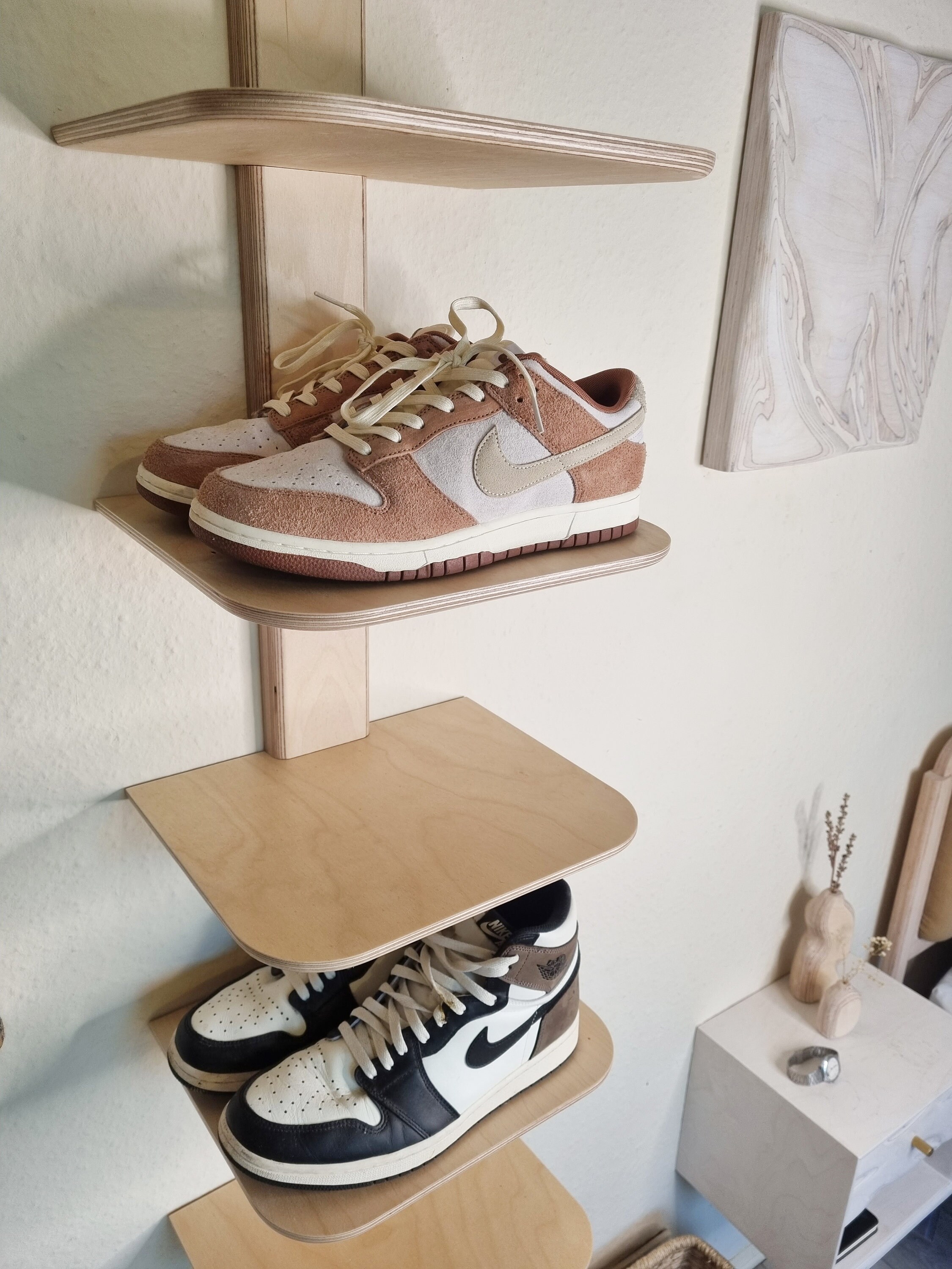 Floating Sneakers Shoes Display, Wooden Shelves, Birch Plywood Sneaker ...