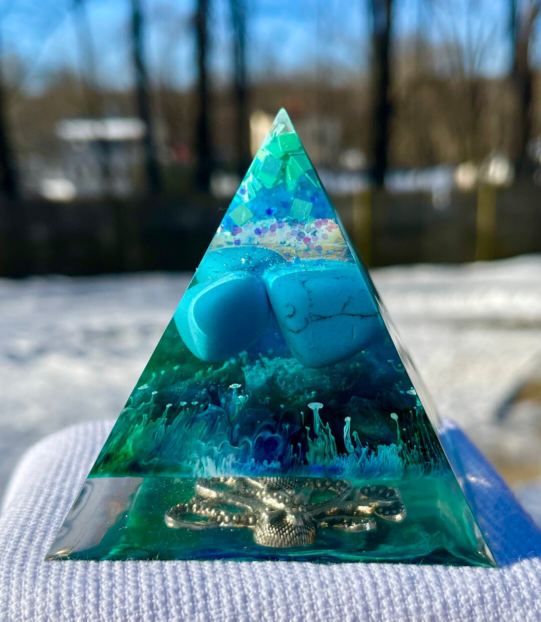 Oceans and Octopi Resin Orgonite Pyramid - Etsy