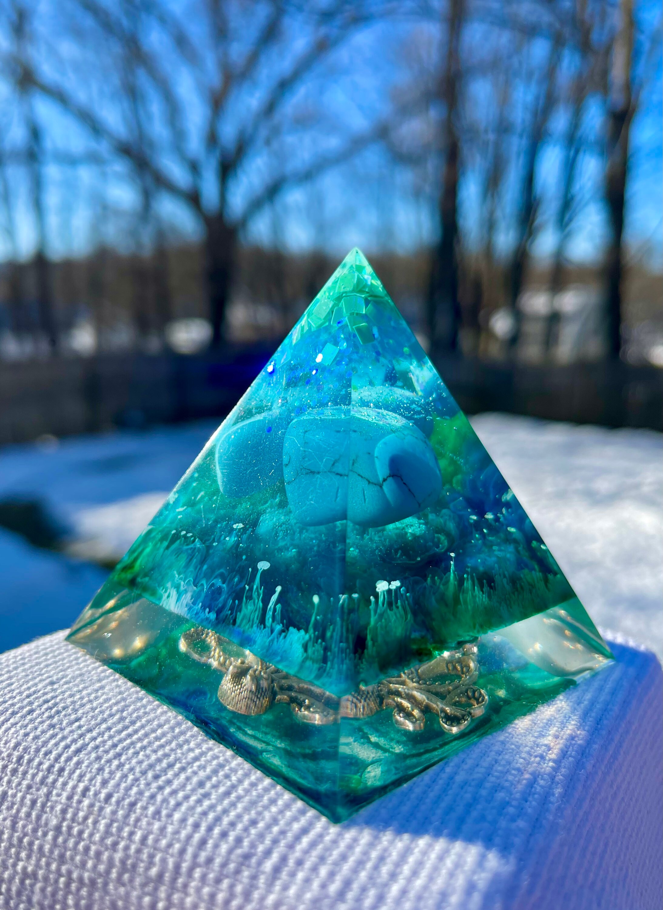Oceans and Octopi Resin Orgonite Pyramid - Etsy