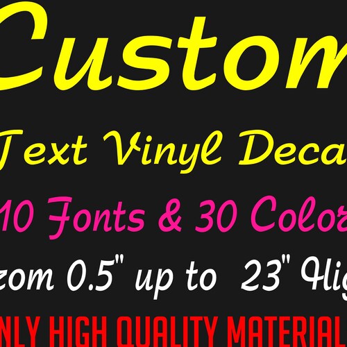 Custom Vinyl Lettering Sticker Decal vinyl Text Sticker - Etsy