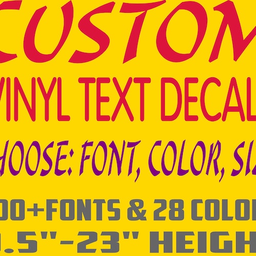 Custom Vinyl Lettering Sticker Decal vinyl Text Sticker - Etsy