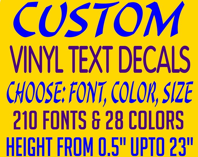 Vinyl Lettering Custom Text Decal. Vinyl Sticker Custom Vinyl Decal for ...