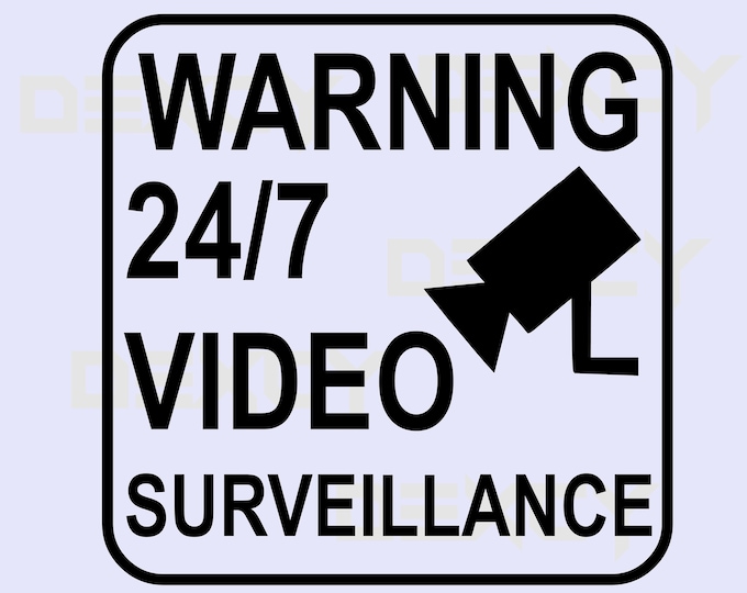 Video Surveillance Decal Security Camera Vinyl Sticker Custom Vinyl ...
