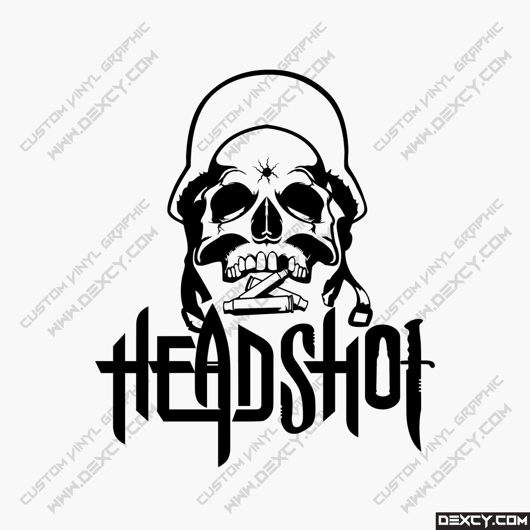 Headshot Decal Head Shot Skull Sticker Custom Vinyl Decal Military Army ...