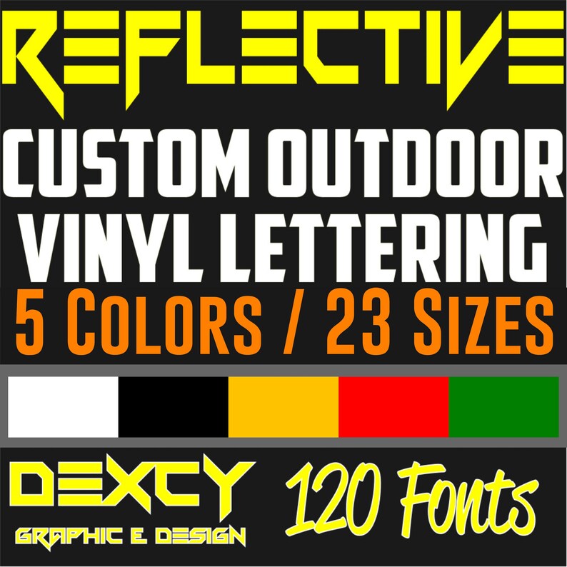 Custom Reflective Vinyl Decal Stickers Lettering. Custom Vinyl - Etsy