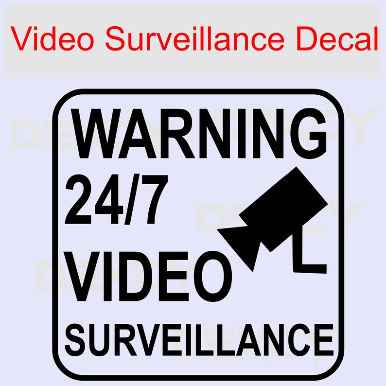 Video Surveillance Decal Security Camera Vinyl Sticker Custom - Etsy