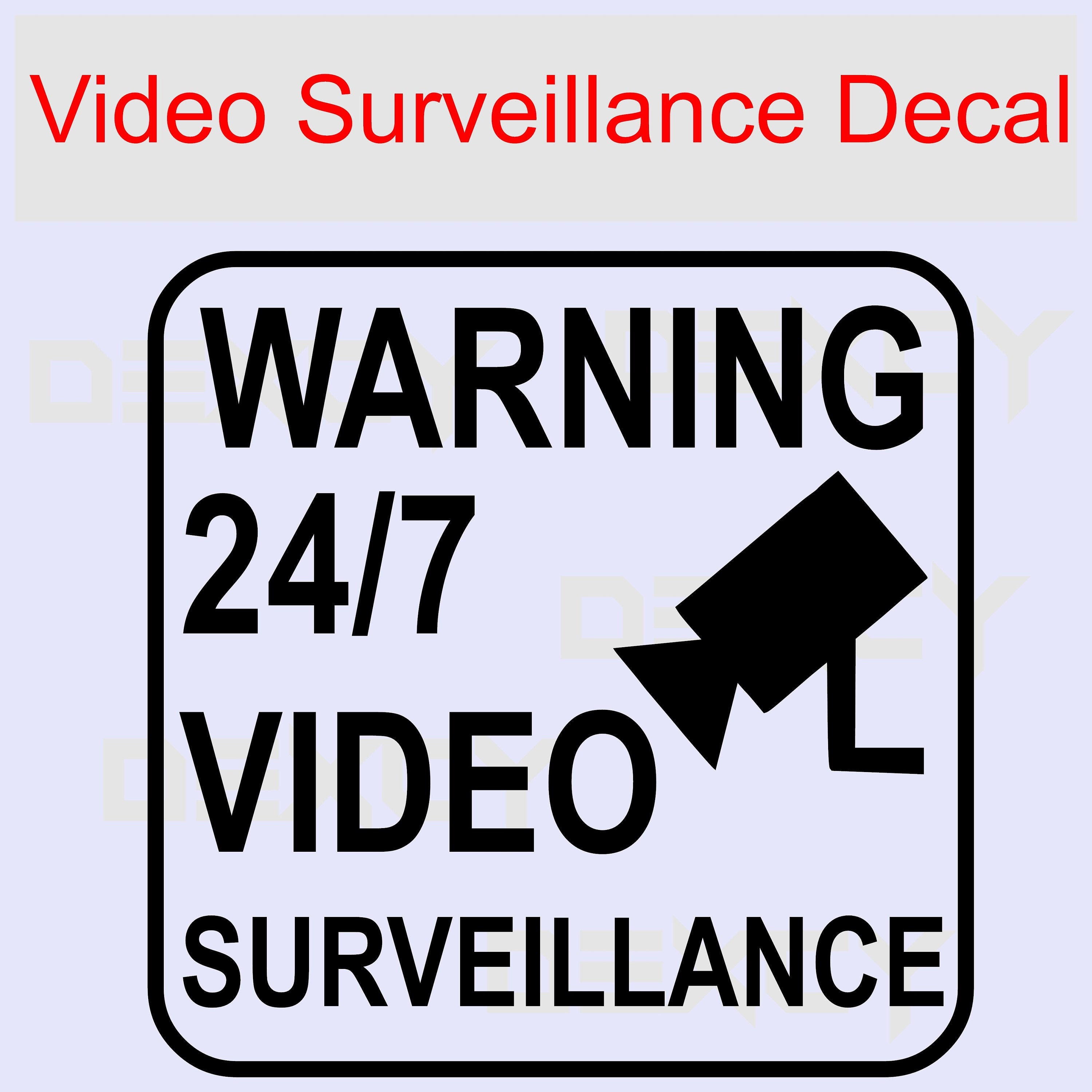 Video Surveillance Decal Security Camera Vinyl Sticker Custom - Etsy