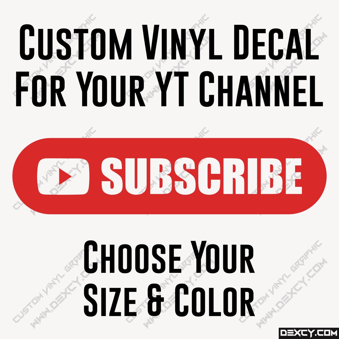 Youtube Decal Vinyl - Custom YT Channel Subscribe Sticker – Car Window ...