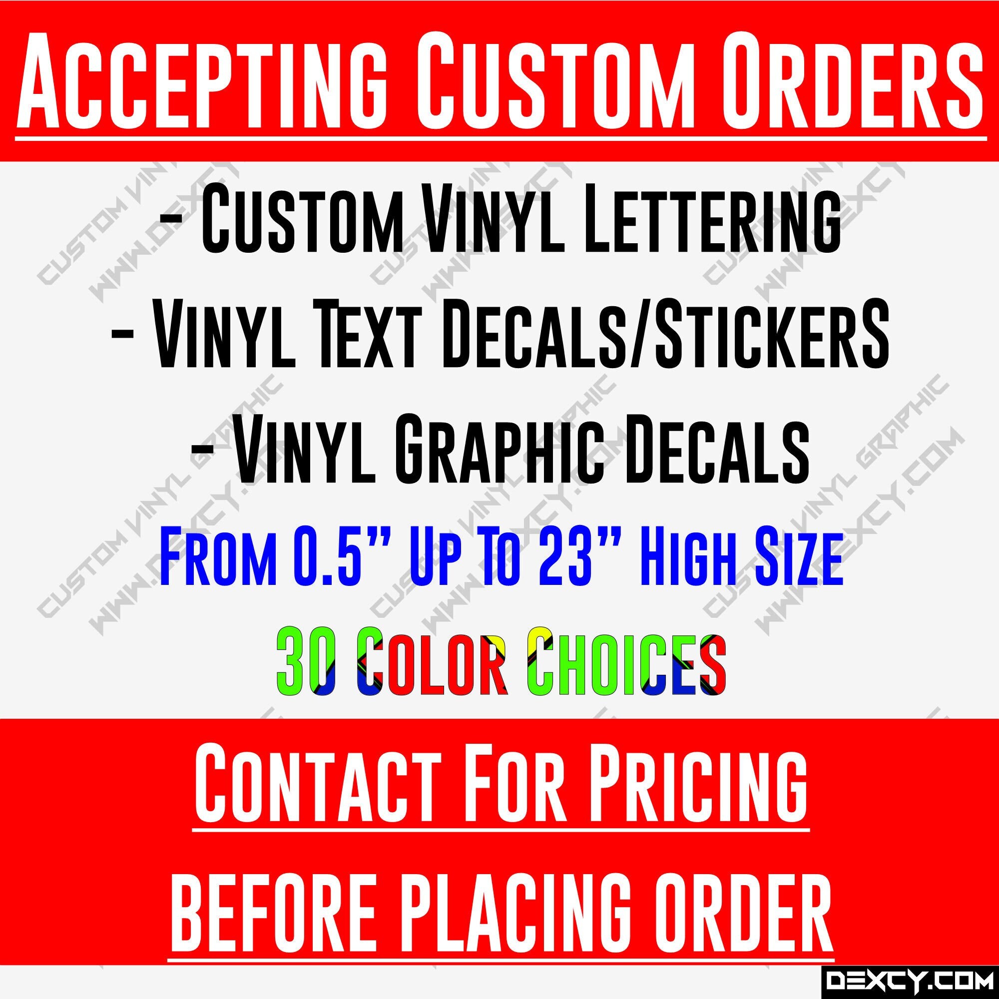 Accepting Custom Orders Custom Vinyl Lettering Text Decal | Etsy