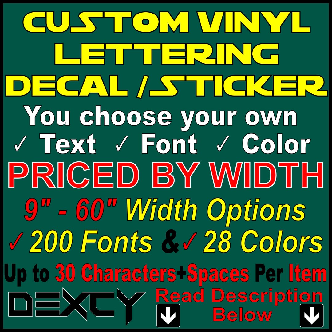 Custom Lettering Decal – Personalized Vinyl Name & Text Sticker for Car ...
