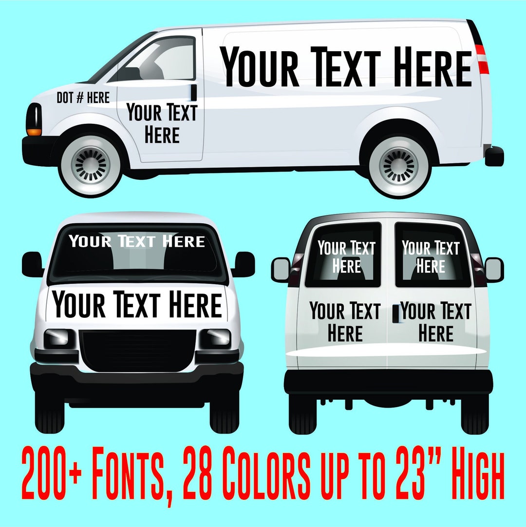 Custom Work Vehicle Decals Work Van Vinyl Lettering Stickers for ...