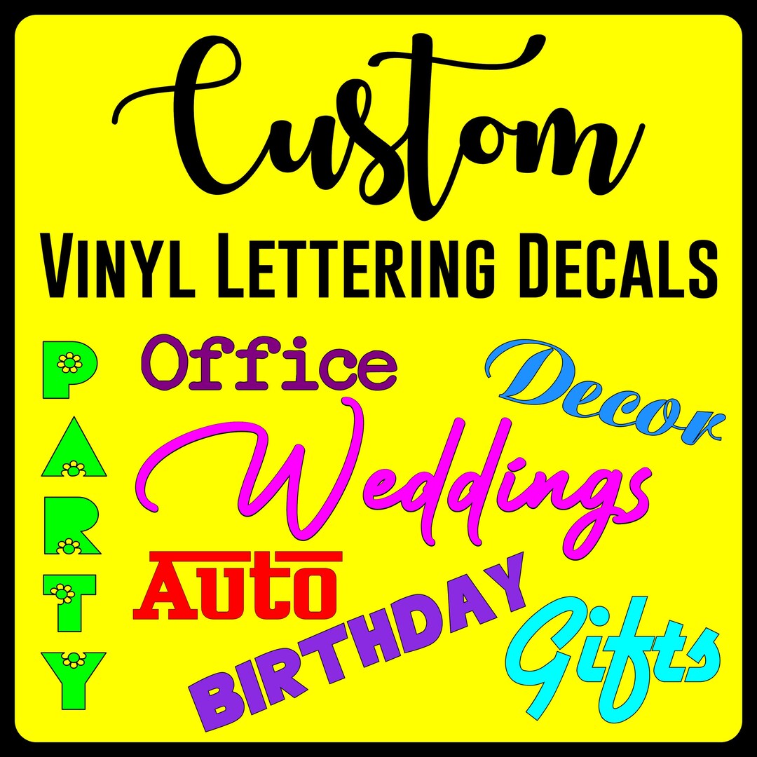 Personalized Die-cut Text Vinyl Stickers: Custom Lettering Decals ...