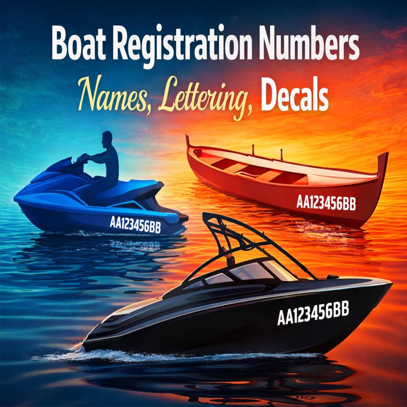 Boat Stickers, Lettering, & Registration Numbers | Custom Boat Name ...