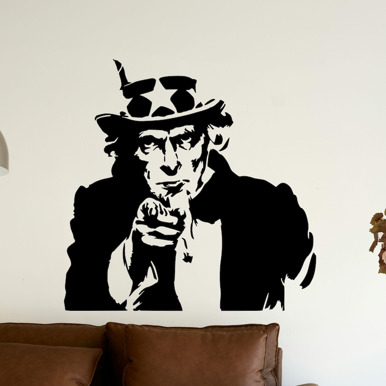 Uncle Sam - Sticker, Decal, Decor, Patriotic USA Vinyl Graphic- Wall ...