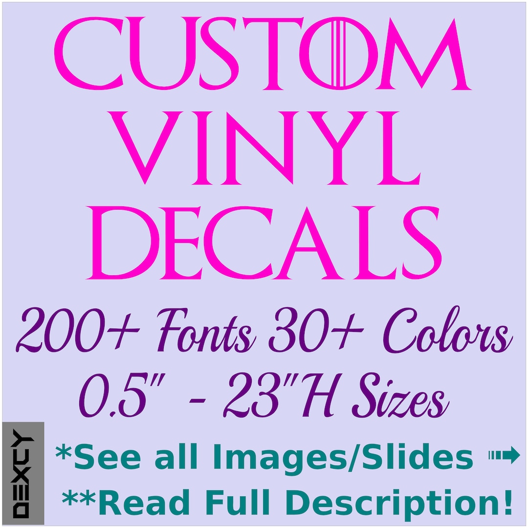 Custom Vinyl Decal / Custom Vinyl Lettering Outdoor Vinyl Car Decals ...