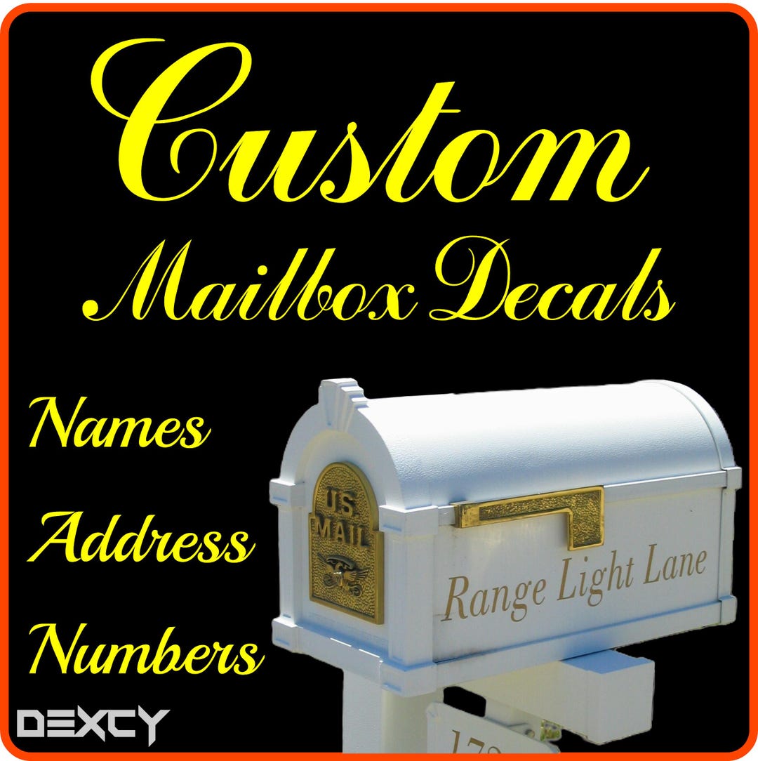 Mailbox Decals - Custom Vinyl Mailbox Stickers - Choose Font, Color ...