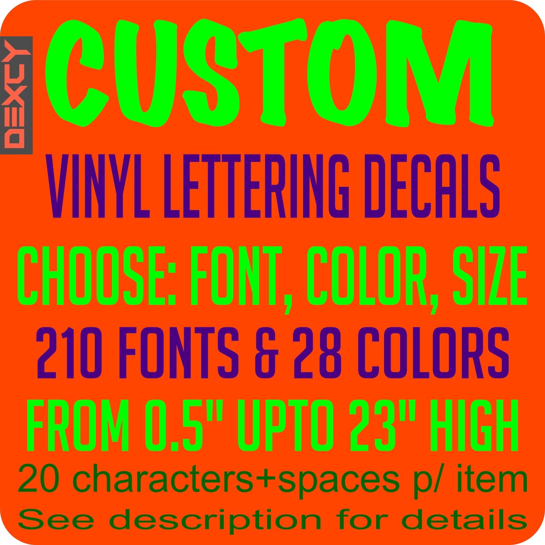 Custom Vinyl Decal. Die-cut Outdoor Vinyl Lettering Sticker: Car Truck ...