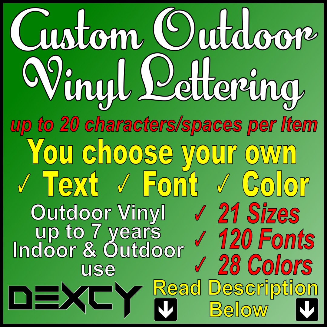 Custom Outdoor Vinyl Lettering for Car, Truck, Boat, Wall, Business ...
