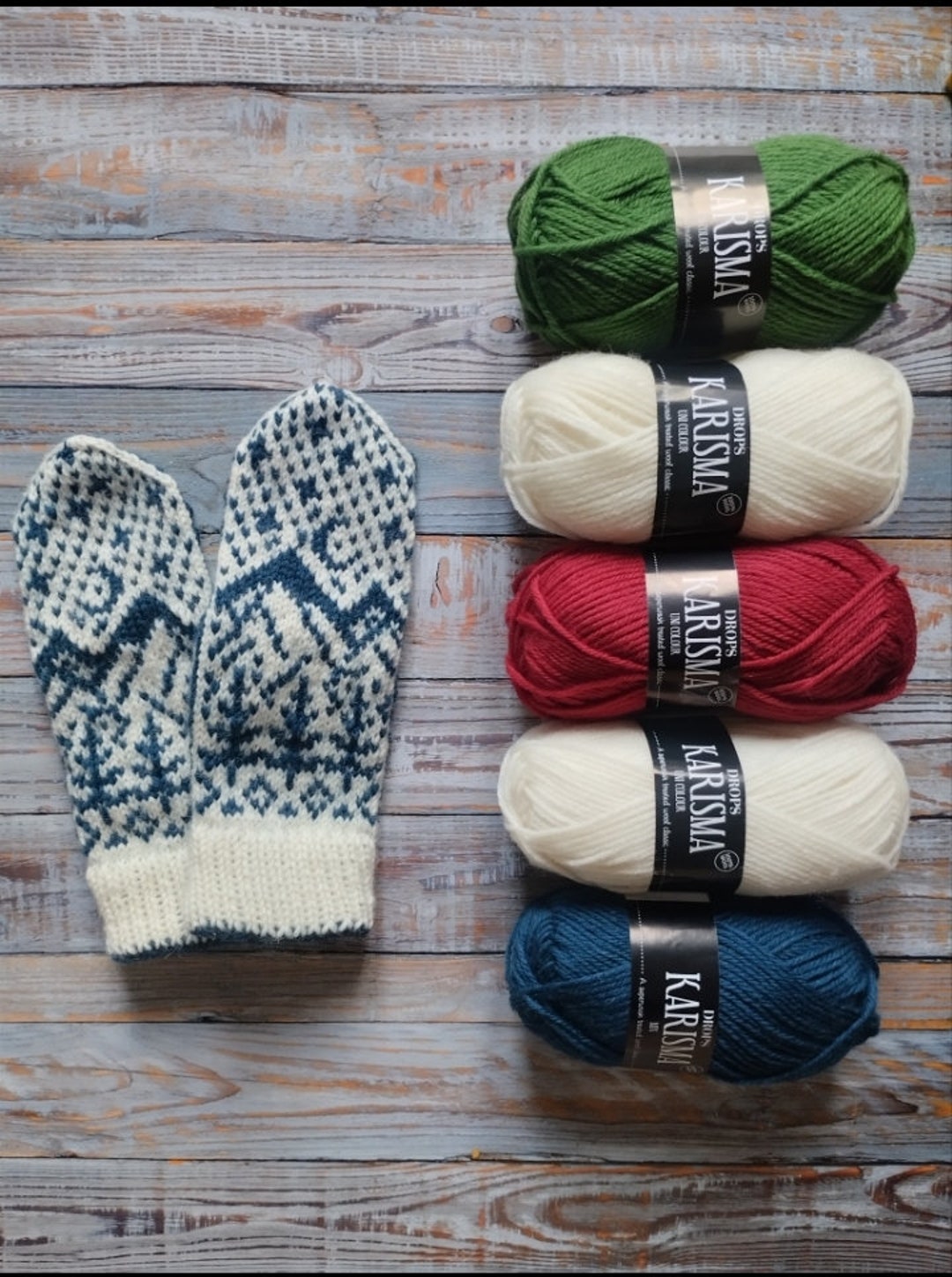 Winter Woman Mittens, Nordic Mittens Handmade, Double Knitted Mittens ...